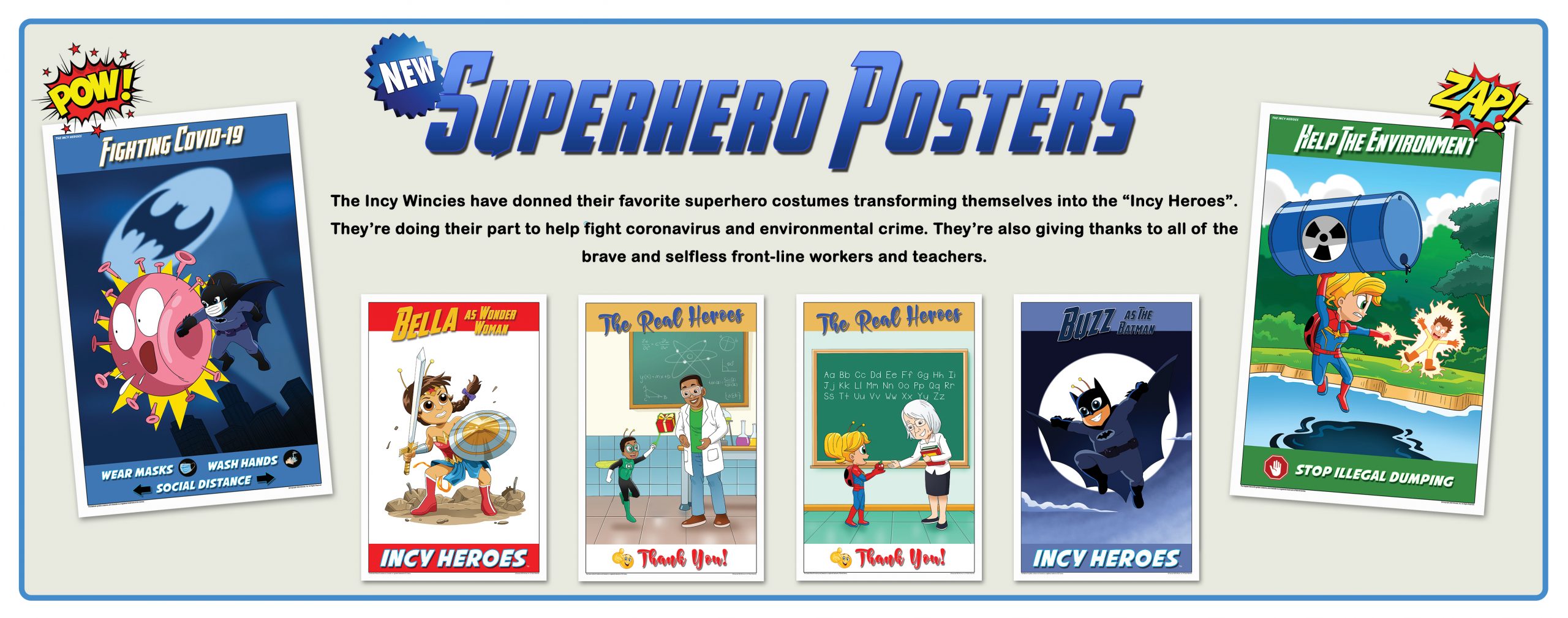 Kids Superhero Posters | Shippable and Printable Kids Posters