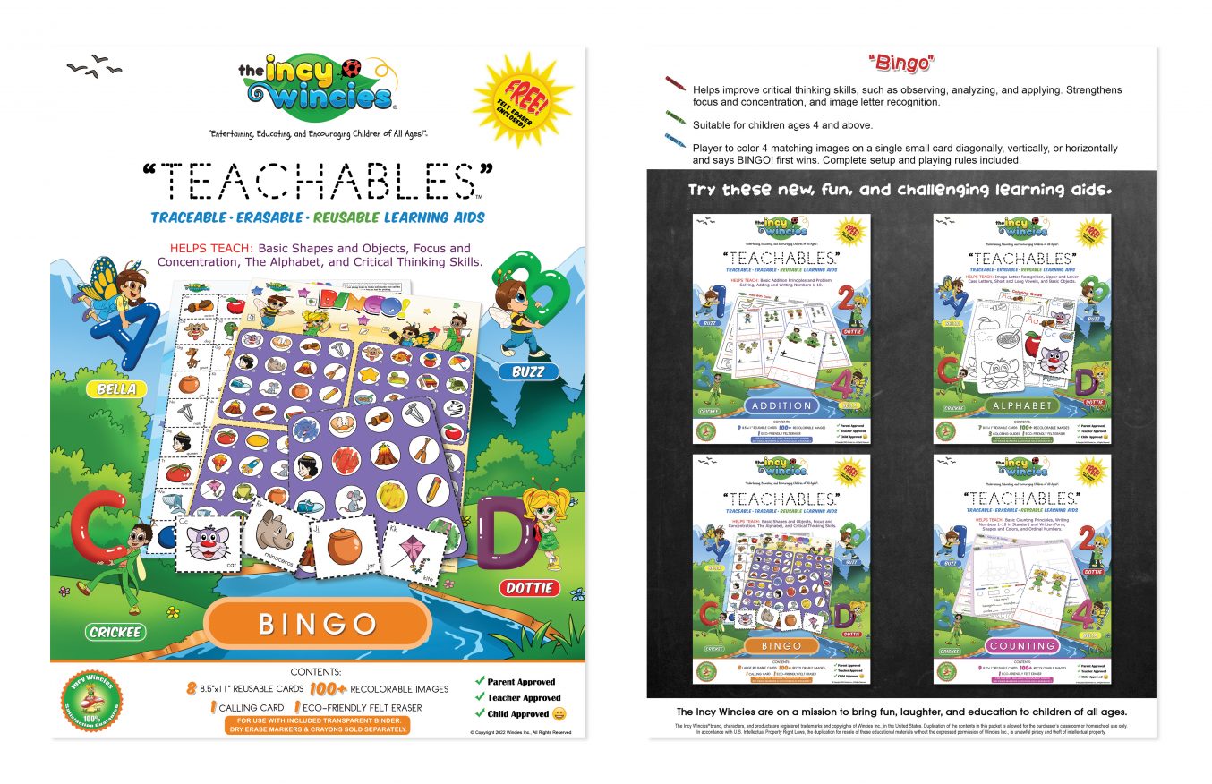 Children's Learning Aid Bingo | Educational Bingo For Kids All Ages